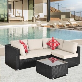 5-Piece PE Rattan Wicker Sofa Sets - Bed Bath & Beyond - 37291706