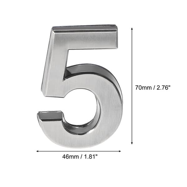 Self Adhesive House Number, ABS Plastic Number Nickel Plated Brushed ...