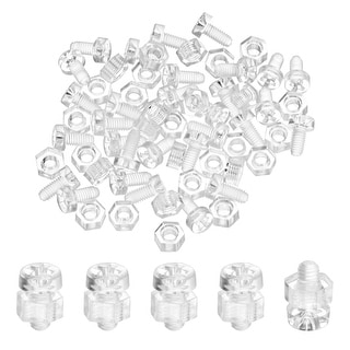 Clear Transparent Screws and Hex Nuts Kit, Acrylic Plastic Cross ...