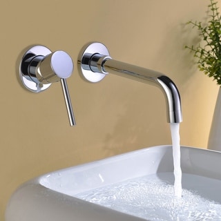 SUMERAIN Left-Handed Single Handle Wall Mounted Bathroom Faucet in ...