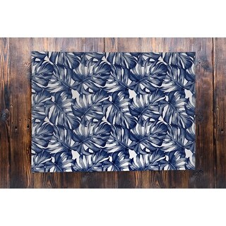TROPICAL LEAVES BLUE Outdoor Mat By Terri Ellis - Bed Bath & Beyond ...