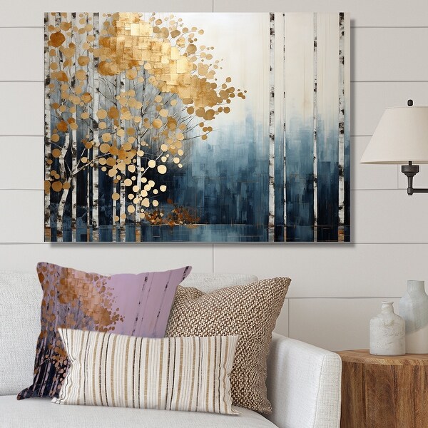 Designart "Green And White Forest Echoes " Forest Wall Art - On Sale ...