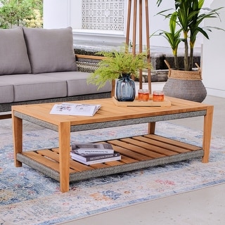 Cambridge Casual Leon Teak Patio Coffee Table - On Sale - Bed Bath ...