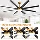 65"/72" Morden LED Ceiling Fan with Light and Remote(8-Blade) - Bed ...