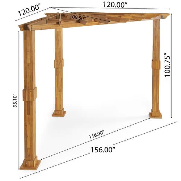 Dilan Outdoor Acacia Wood Triangle Pergola by Christopher Knight Home ...