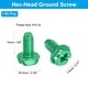 Hex Washer Head Grounding Screws, Green Ground Hex Flanged Head for ...