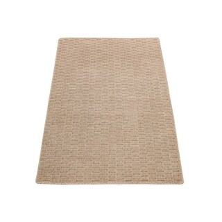 Shahbanu Rugs Tan Color, Hand Loomed, Modern, Repetitive Squares Design ...