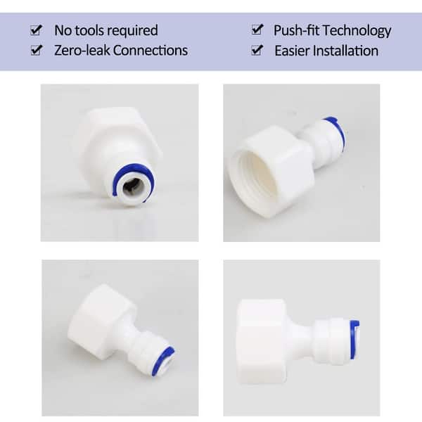 1/2 Inch BSP Female to 1/4 Inch OD Straight Quick Connect RO Water ...