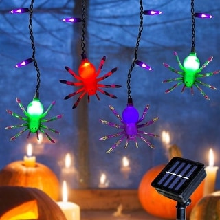 Solar Halloween Spider String Lights Decorations 10 Spider - 2 Pack ...