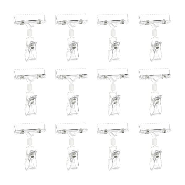 Plastic Sign Clip 110mm 360 Degree Rotatable Bending Clip Clear 12 Pcs ...