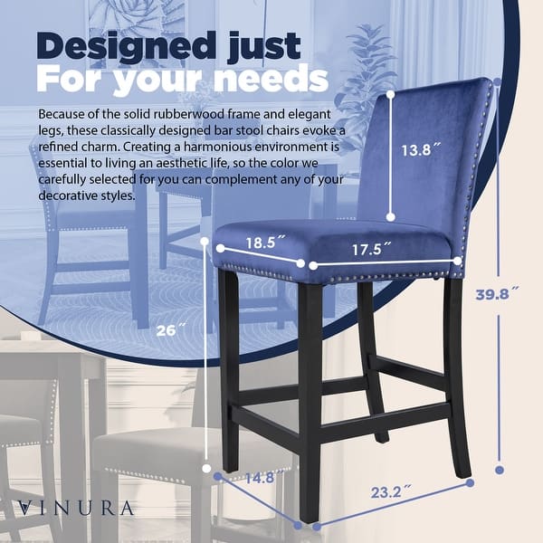 Wood Counter Height Bar Stools - Blue Black 40 Inch Bar Stools Set of 4 ...