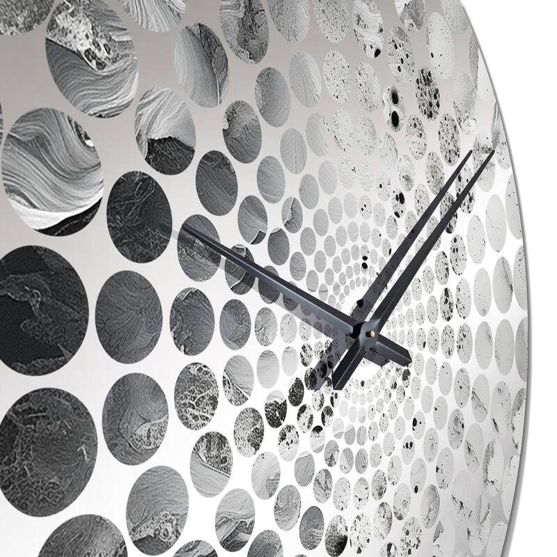 Designart "Abstract Cream And Black Liquid Paint I" Coastal Clocks ...