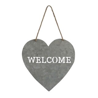 Welcome Gray Galvanized Metal Wall Art - Bed Bath & Beyond - 32660467