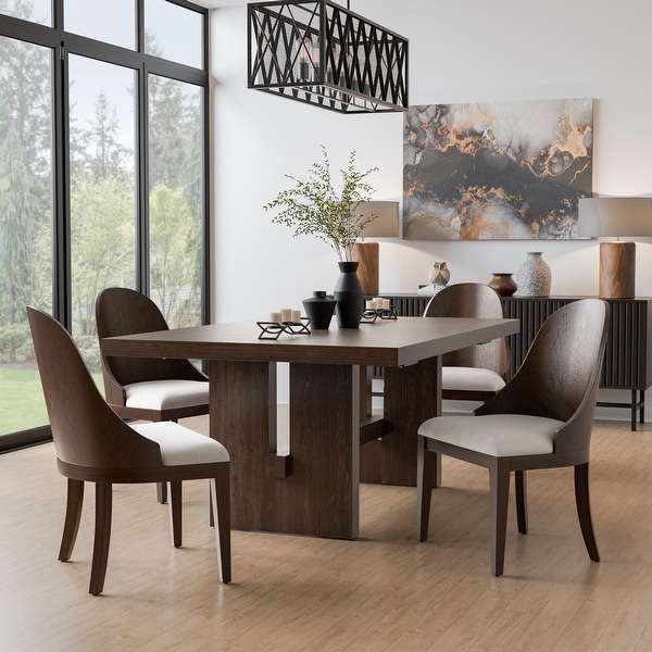Furniture of America Liora Modern Solid Wood 5 Piece Expandable Dining Table Set On Sale Bed Bath Beyond 41147019
