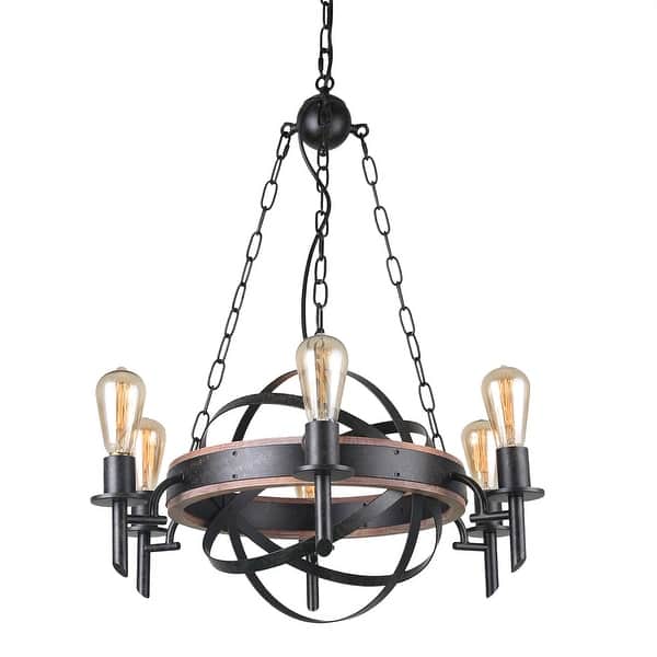 Anmytek Globe Chandelier Light Industrial Metal Chandelier Retro Castle ...