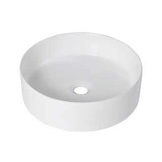 Modern Ceramic Circular Vessel Bathroom Sink - Bed Bath & Beyond - 36239526