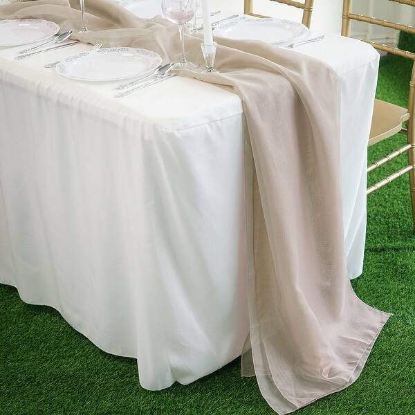 12 Piece Premium Chiffron Wedding Extra Wide Table Runners Natural - 22 ...