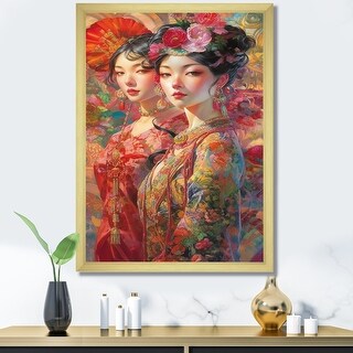 Designart "Celebration Of Spring Oriental Floral Beauty" Asian Woman ...