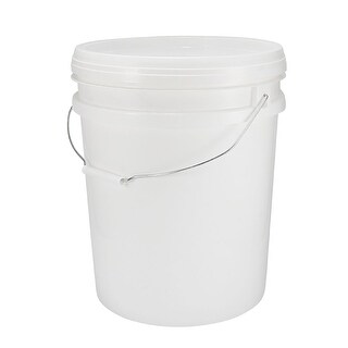 Plastic Paint Pail 6.6Gallon/25L Paint Can with Metal Handle, White ...
