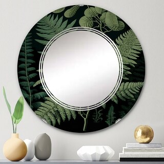 Designart 'Fern On Retro Victorian Chart IV' Printed Floral Ferns Wall ...