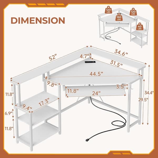 Triangle Corner Desk Small Computer Desk Storage Shelves - Bed Bath ...