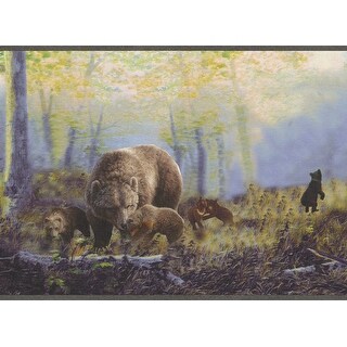 Brown, Black Bears in the Forest Peel and Stick Wallpaper Border 15 ft ...