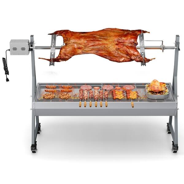 176 LBS Roaster Spit Rotisserie BBQ Grill Pig Lamb Chicken Roaster ...