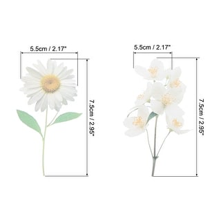 80 Sheet Clear White Daisies Flower PET Sticker, Waterproof Flower ...