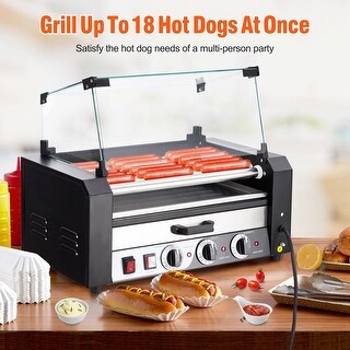 Electric 18 Hot Dog 7 Roller Grill Machine with Warming Drawer - 7 ...