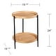 SEI Furniture Vaquero Round Modern Style w/ Shelf Wood Side Table - Bed ...