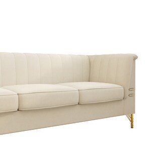 Chesterfield Velvet 3-Seat Sofa, Flared Arms, Back Tufted - Bed Bath ...