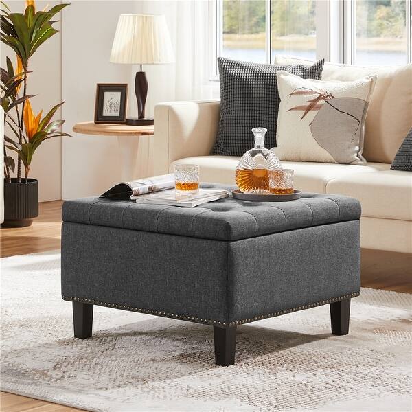 Dark gray storage bench store