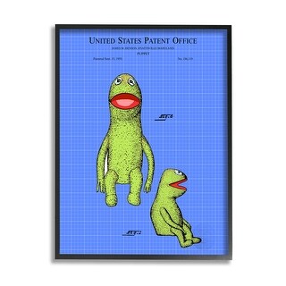 Stupell Frog Puppet Character Blueprint Framed Giclee Art, Design by ...