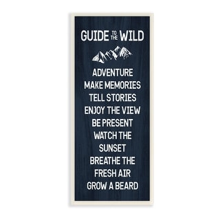 Stupell Humorous Guide To Wild Adventure Mountain Rules Sign Wood Wall ...