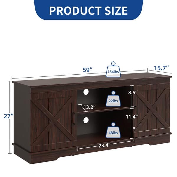Farmhouse TV Stand for 65 Inch TV Media Console Entertainment Center ...