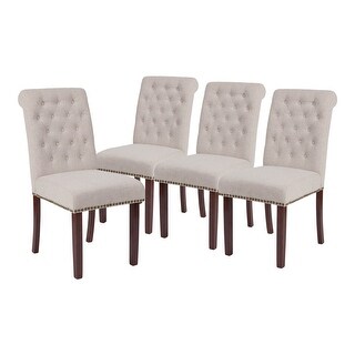HERCULES Series Parsons Chair, Set of 4, Beige LeatherSoft ...
