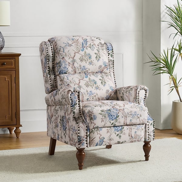 Terri Classic Cutaway Arms with Nailheads Manual Recliner for Living ...