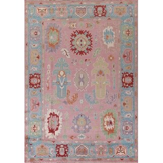 Light Blue Oushak Area Rug Handmade Living Room Wool Carpet - 8'1"x 10 ...