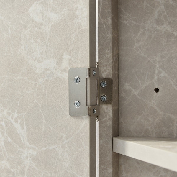 white marble corner unit