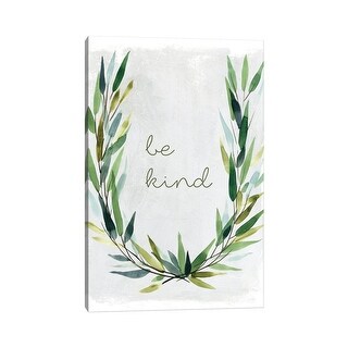 iCanvas "Kind Greenery Wreath" by Carol Robinson Canvas Print - Bed ...