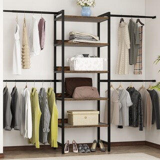 Moasis Garment Rack Adjustable Heavy Duty Clothes Rack Walk-In Closet ...