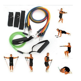Resistance Bands 11pcs Exercise Workout Pilates Yoga Fitness Gym - Bed ...