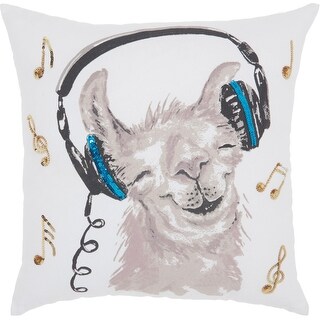 White and Teal Groovy Llama Throw Pillow - Bed Bath & Beyond - 39555591