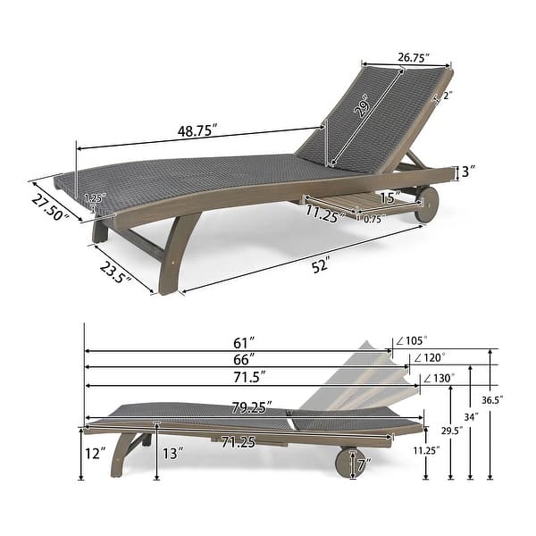 Banzai Outdoor Wicker and Wood Chaise Lounge (Set of 4) by Christopher ...