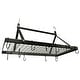 Black Metal Rectangular Pot Rack with 12 Hanging Hooks Perfect for ...