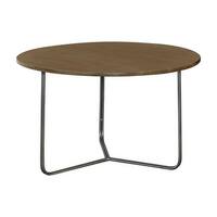 30 Inch Wood Round Accent Coffee Table with Triangular Base, Brown ...