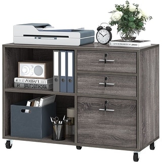 Moasis 2-Drawer Wood Lateral File Cabinet Mobile Storage Cabinet Fits ...