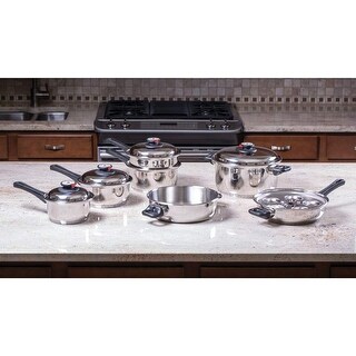 Maxam 17-pc. Stainless Steel 'Waterless' Cookware Set - Bed Bath ...