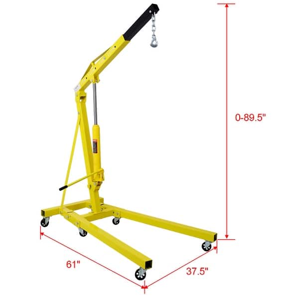 2 Ton Folding Engine Hoist Lift with 6 Caster Wheels - Bed Bath ...
