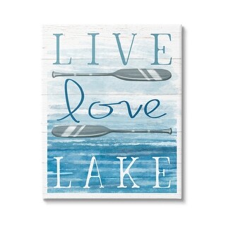 Stupell Live Love Lake Quote Ores Water Motif Canvas Wall Art, Design ...